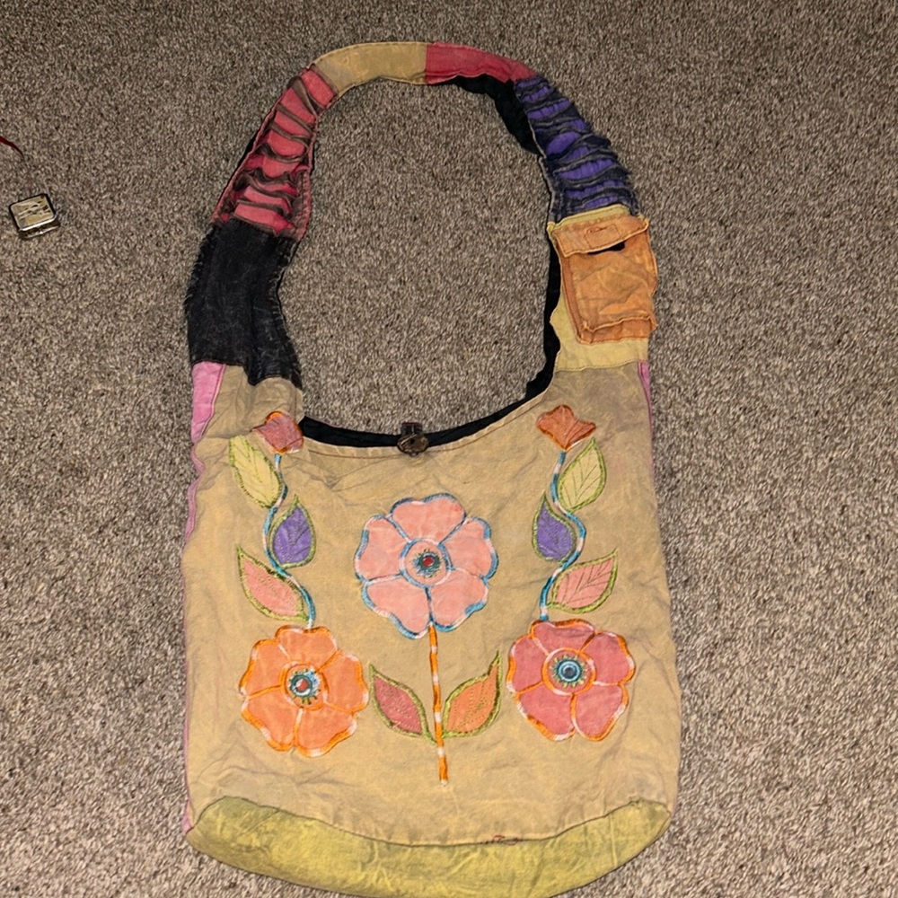 Fun Distressed Embroidered Bag. Needs Repaired Hole B… - Gem